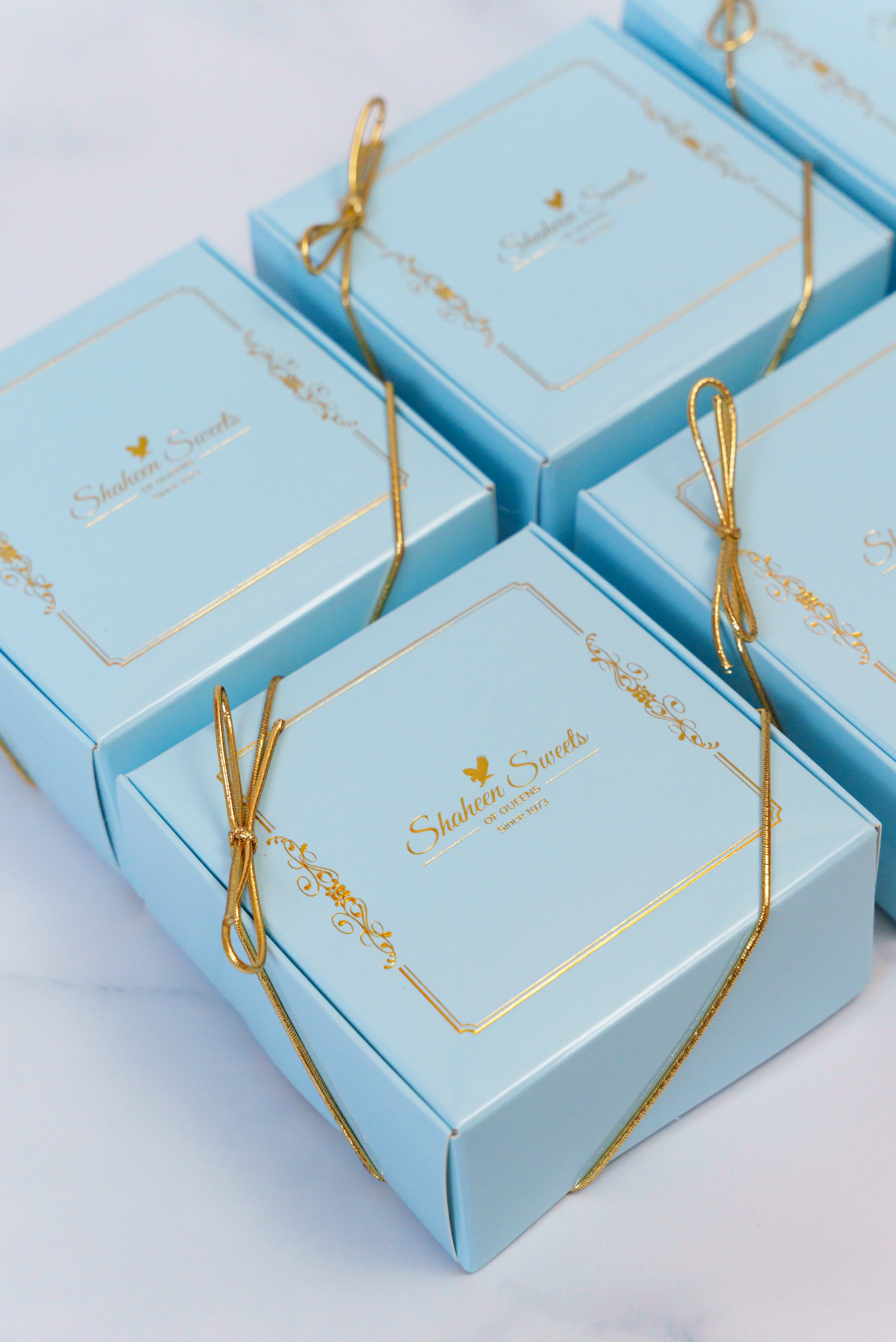 4pc. Mithai Blue Box – Shaheen Sweets